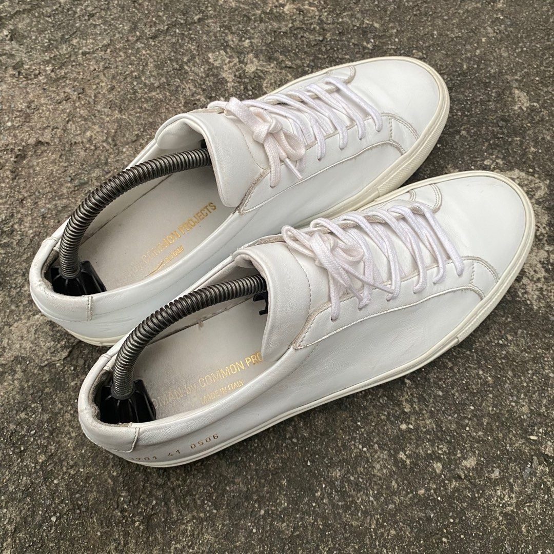 Common Projects - Achilles Low White/Gold, Men's Fashion, Footwear ...