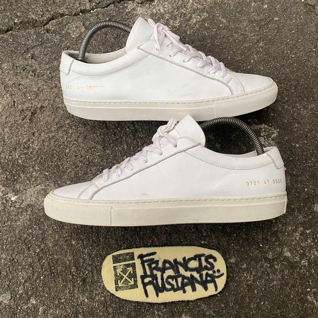 Common Projects - Achilles Low White/Gold, Men's Fashion, Footwear ...