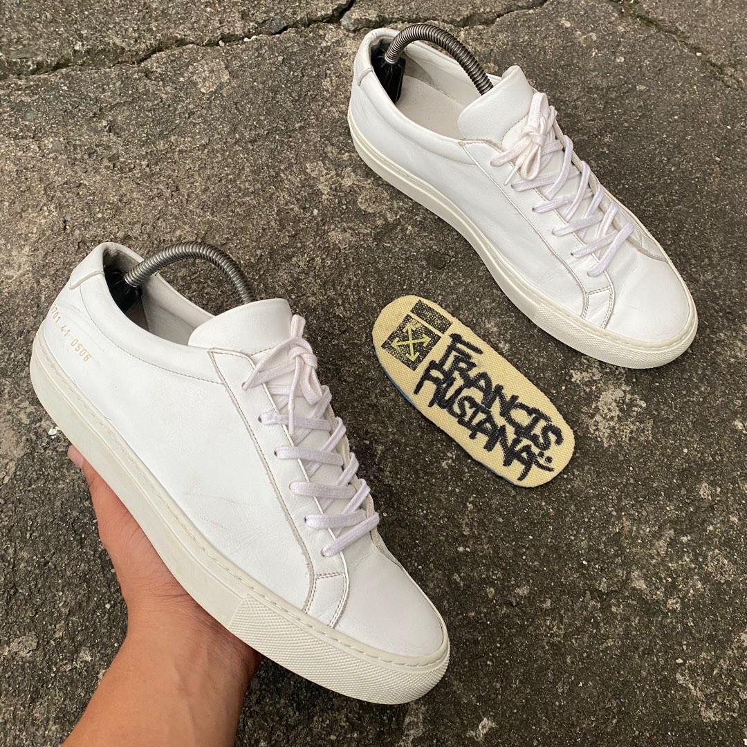 Common Projects - Achilles Low White/Gold, Men's Fashion, Footwear ...