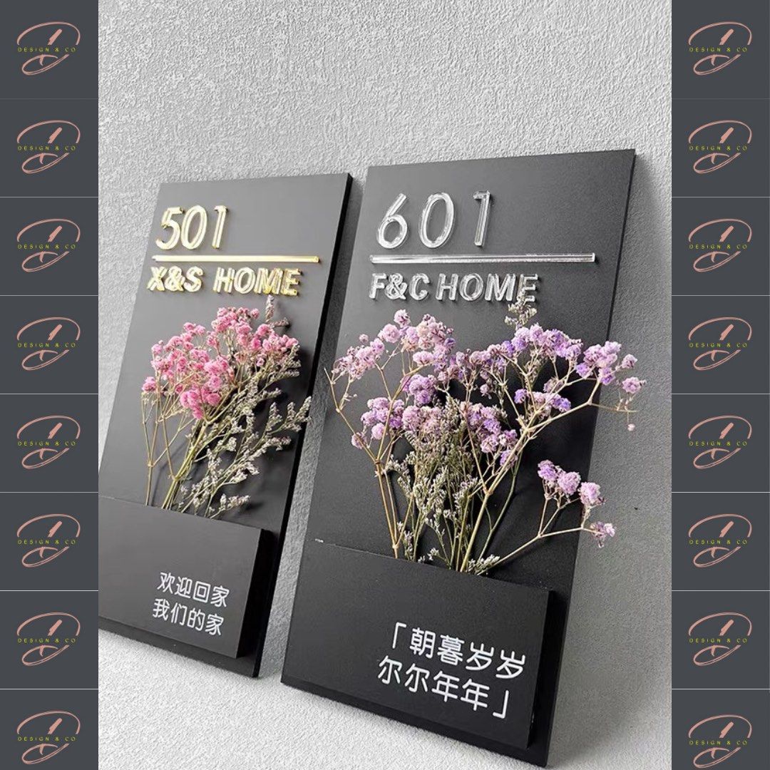 Custom Door Signs/ Unit Number plates / Company name Signs /HDB door ...