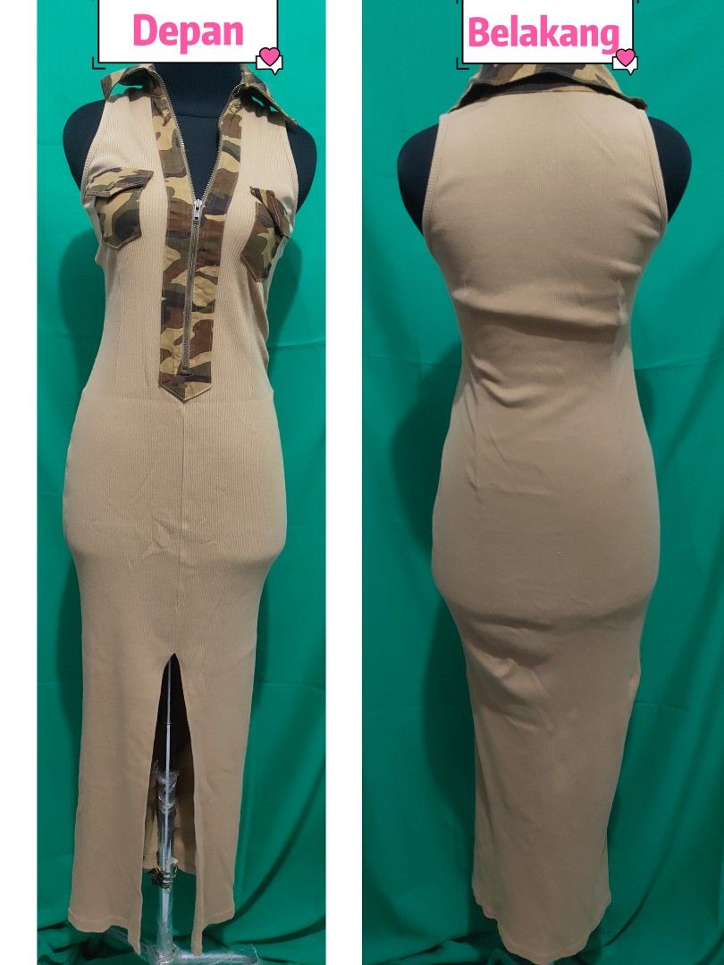 D-C 8 / Overall Coklat Loreng / Long Dress Sexy coklat / Long Dress By ...