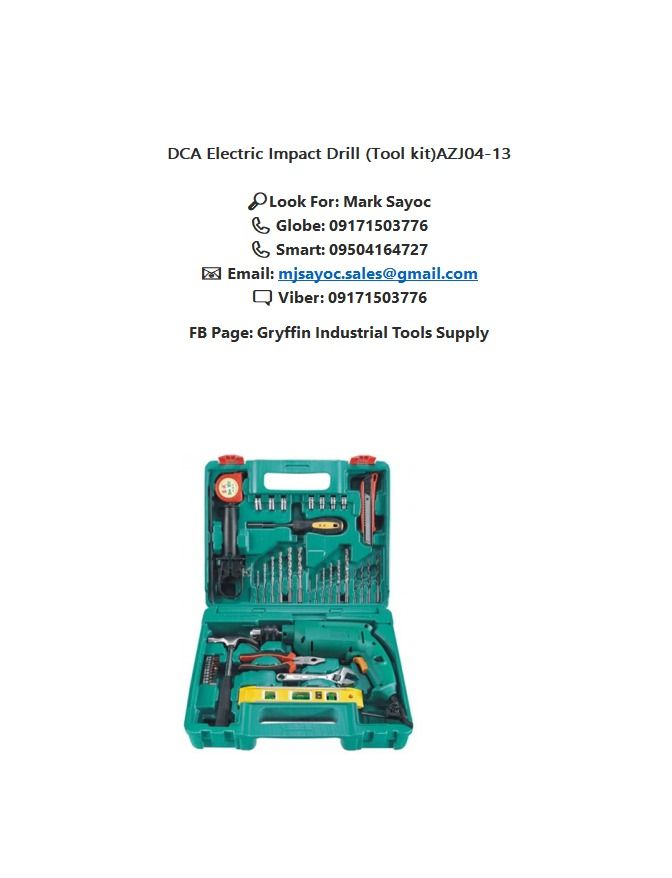 DCA Electric Impact Drill (Tool kit)AZJ04-13, Commercial & Industrial ...