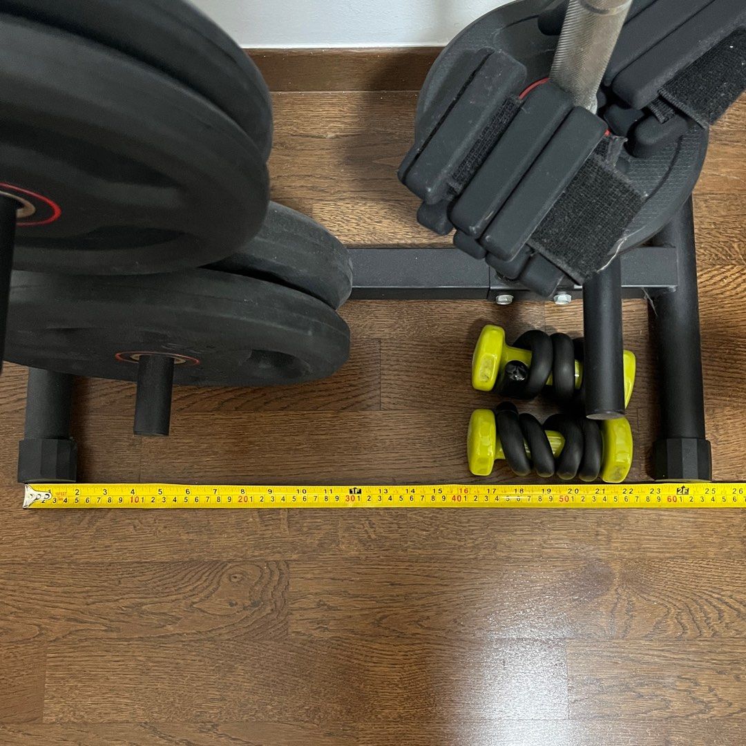 Decathlon Weights plat bar 1.55M set 5kg 10kg 2.5kg, Sports Equipment ...