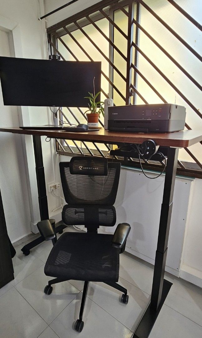 Everdesk table and Ergotune chair, Furniture & Home Living, Furniture ...