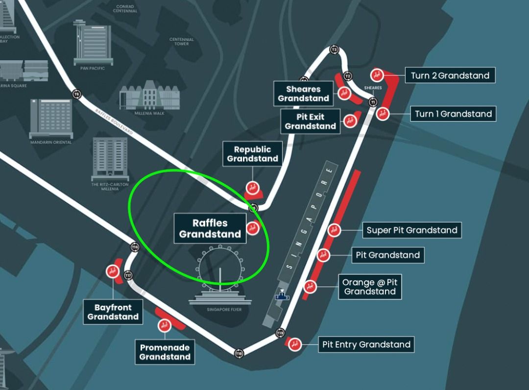 F1 Formula 1 Singapore 2023 Saturday Zone 1 Raffles Grandstand X2 (Sep ...
