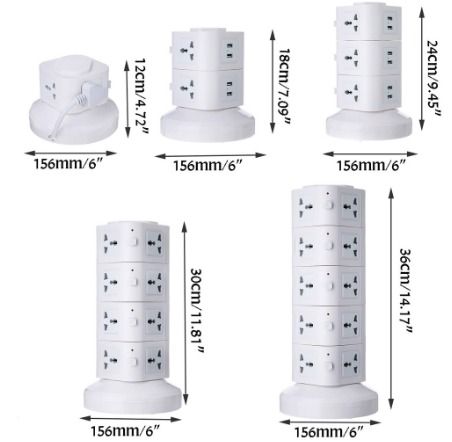 Five-layer vertical socket power strip multi-function tower socket USB ...
