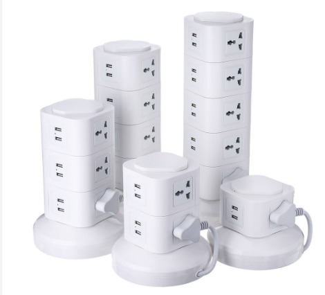 Five-layer vertical socket power strip multi-function tower socket USB vertical socket tower ...