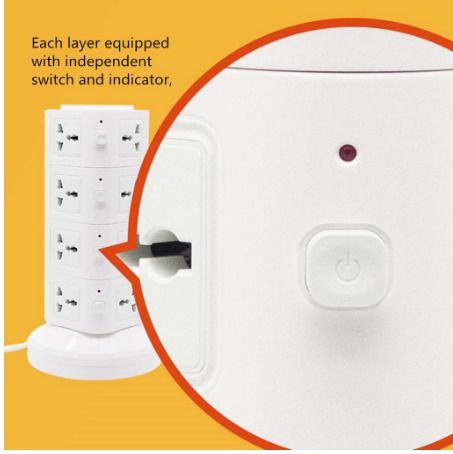 Five-layer vertical socket power strip multi-function tower socket USB ...