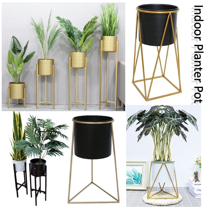 Flower Pot Elevated Metal Plant Stand | Flower Garden Potted Plant ...