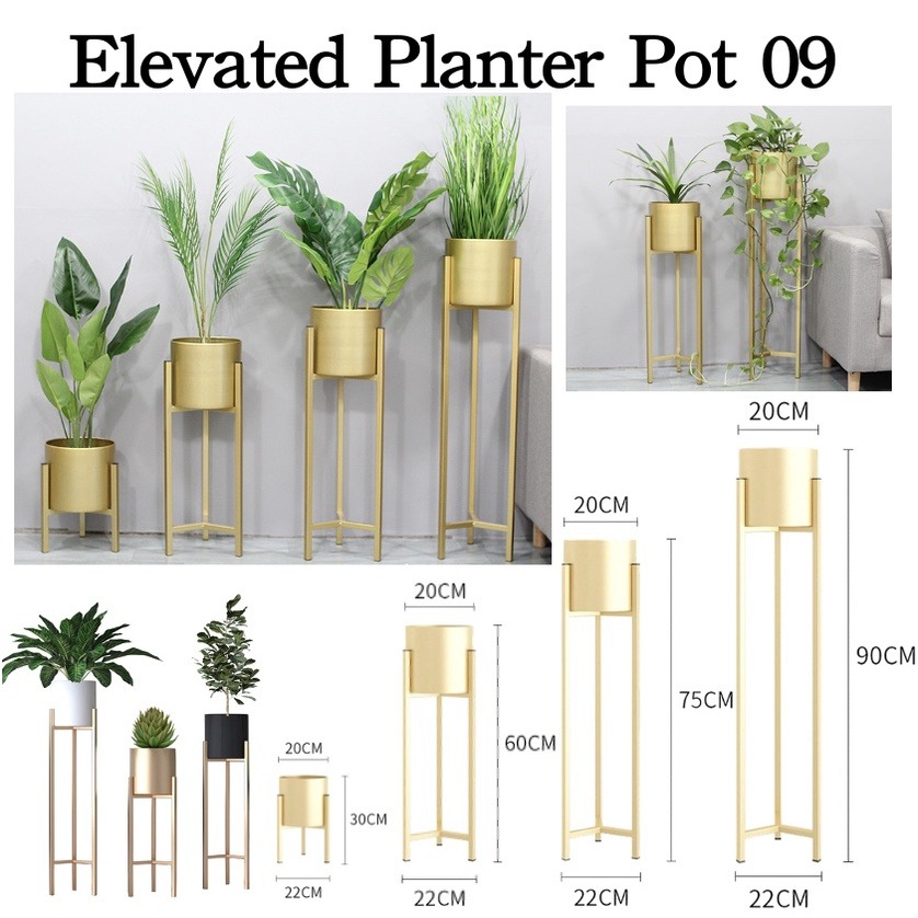 Flower Pot Elevated Metal Plant Stand | Flower Garden Potted Plant ...