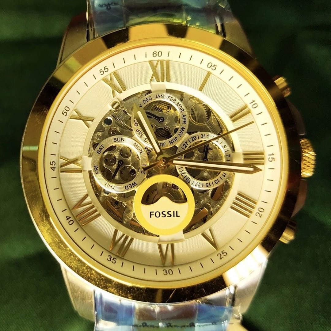 Fossil Grant Sport Automatic ME3141 Men's Stainless Steel Two Tone ...