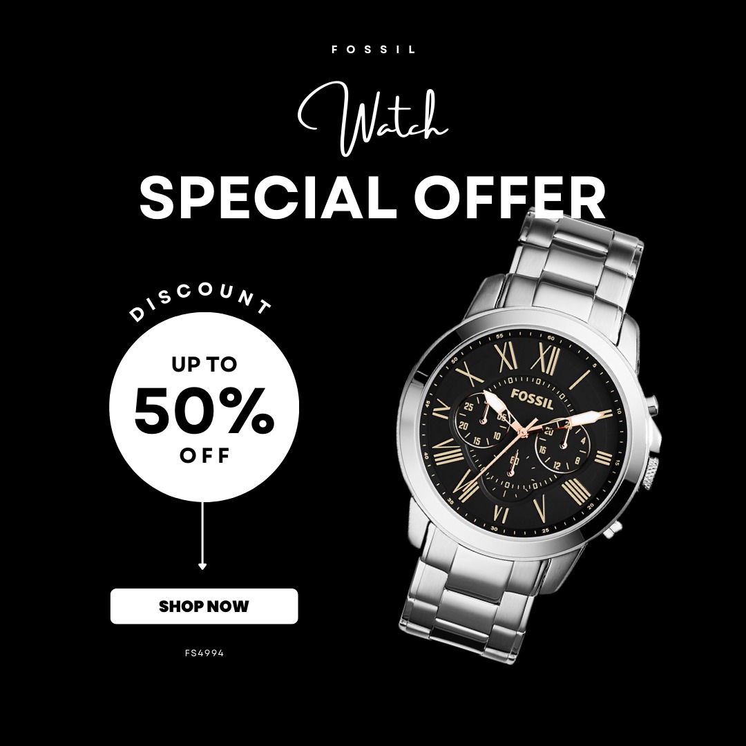 Fossil Grant Chronograph Stainless Steel Men's Watch - FS4994 Jam ...