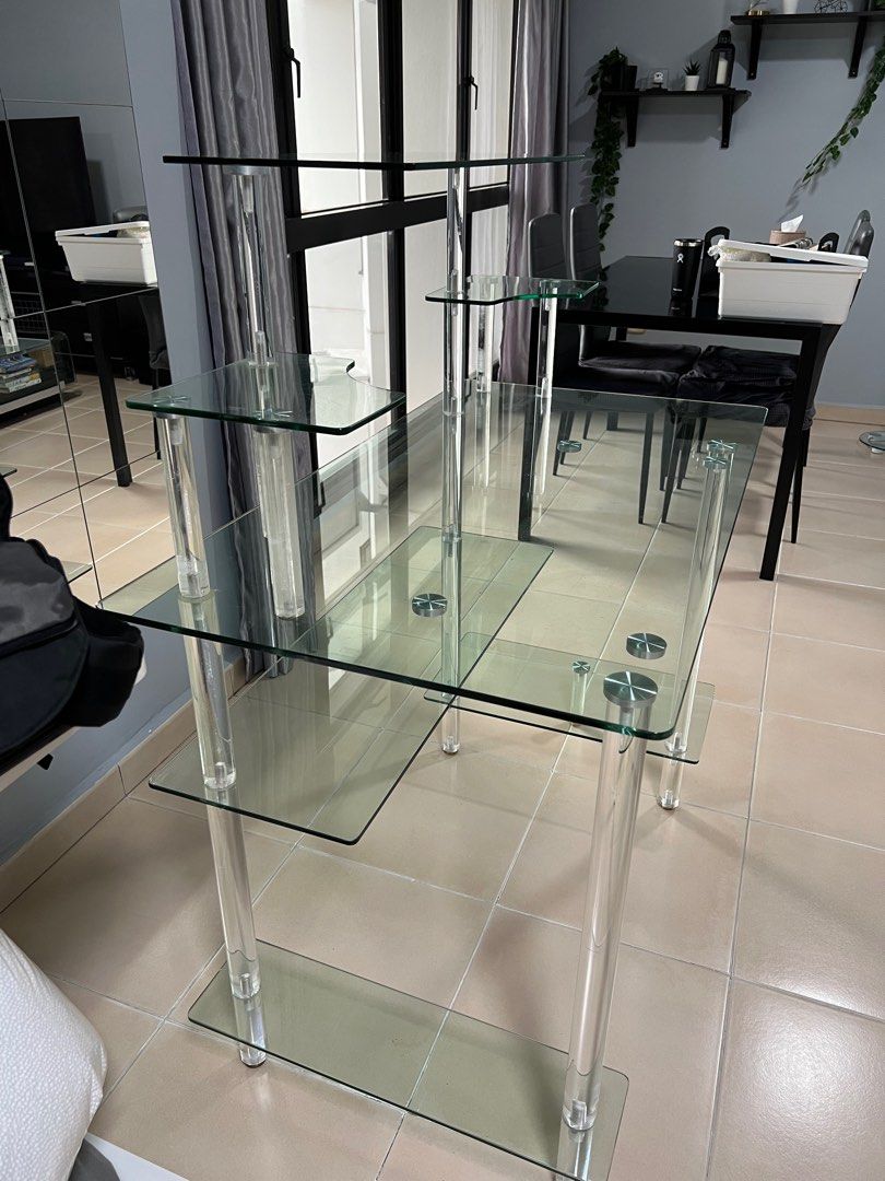 Glass Study Table, Furniture & Home Living, Furniture, Tables & Sets on ...