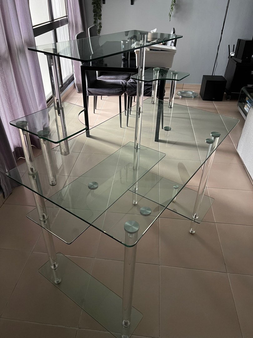 Glass Study Table, Furniture & Home Living, Furniture, Tables & Sets on ...