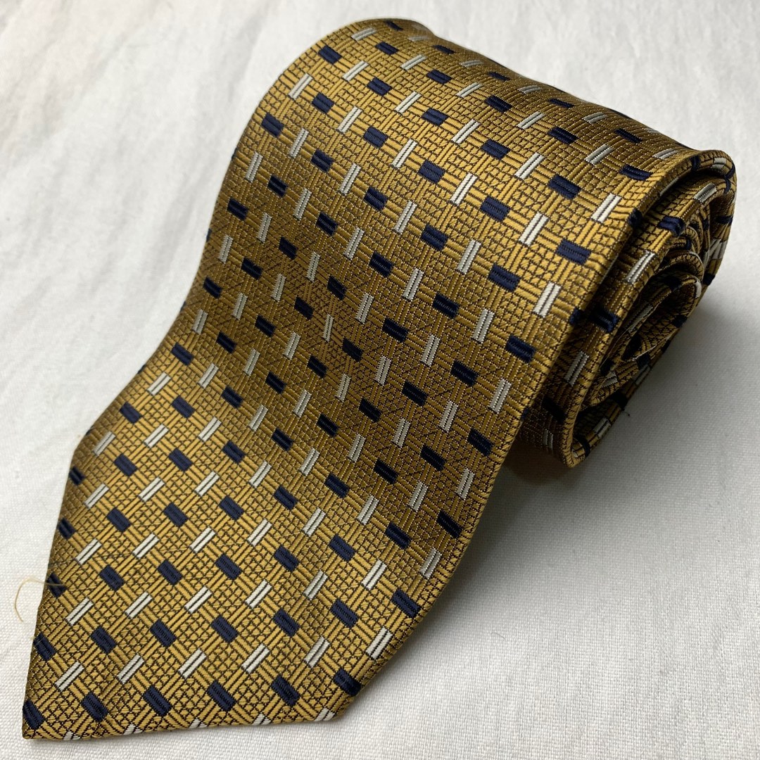 Gold Geometric Wide Necktie, Men's Fashion, Watches & Accessories, Ties ...