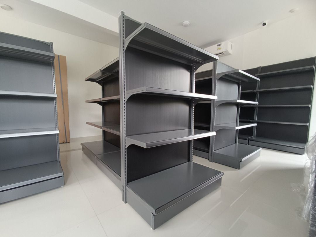 Gondola dark gray grocery racks display high quality made in korea ...