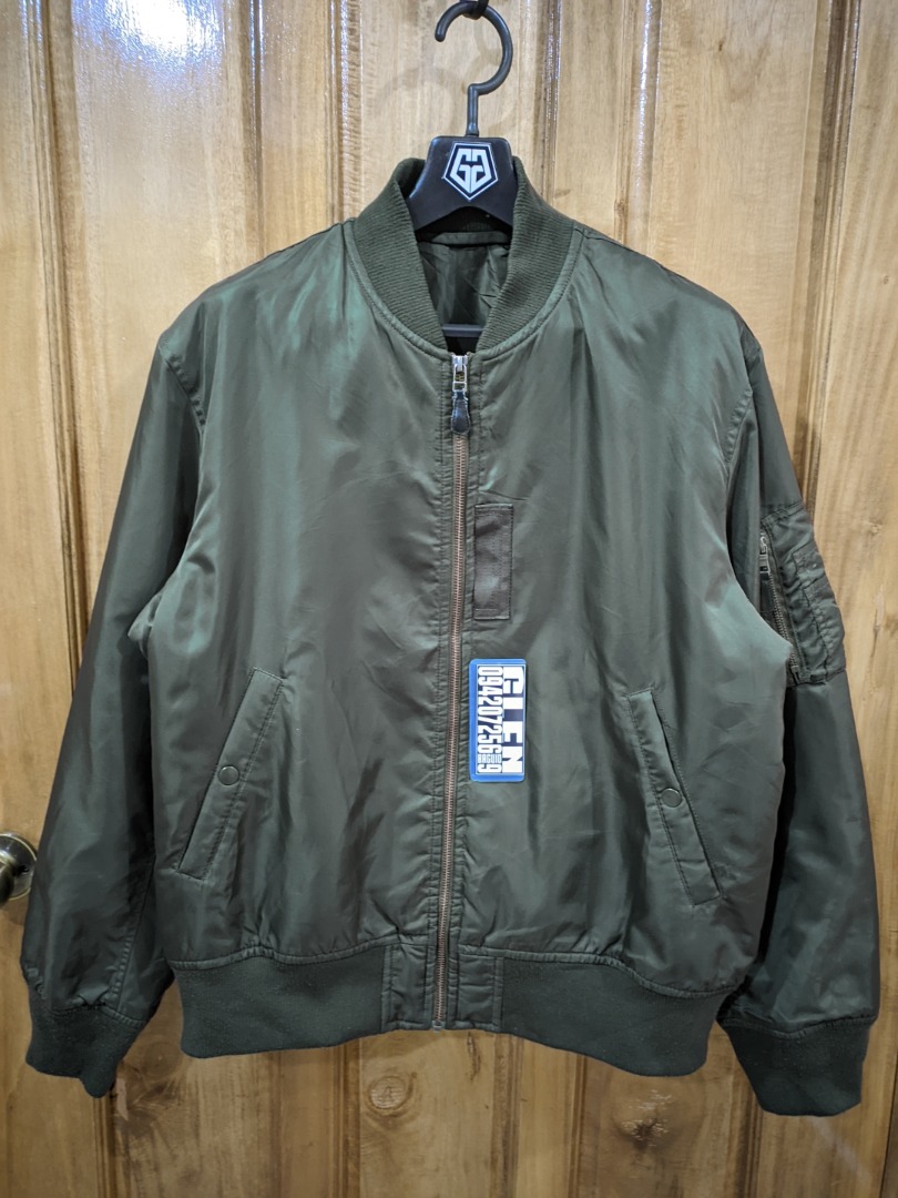 GU by Uniqlo MA-1 Bomber Jacket MEN'S (Army Green), Men's Fashion, Coats, Jackets and Outerwear ...