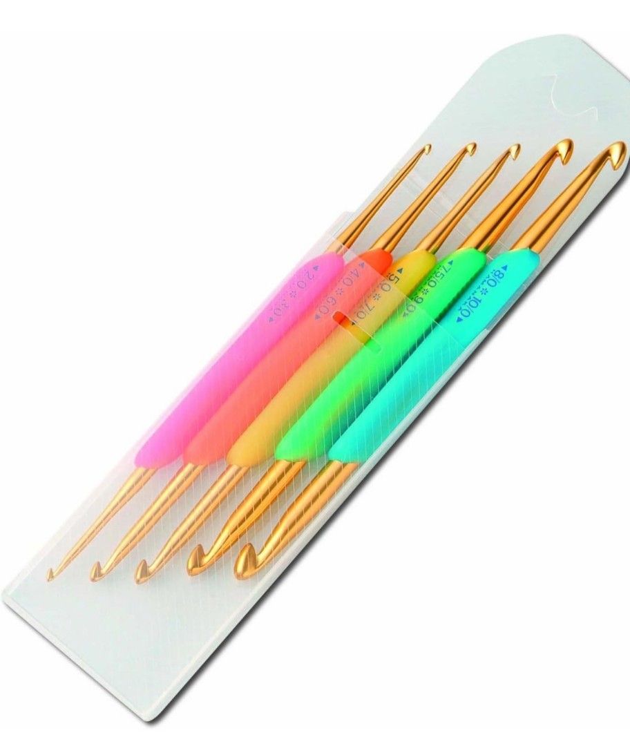 HAMANAKA RAKU RAKU DOUBLE POINTED CROCHET HOOK SET (2.0-6.0MM), Hobbies ...