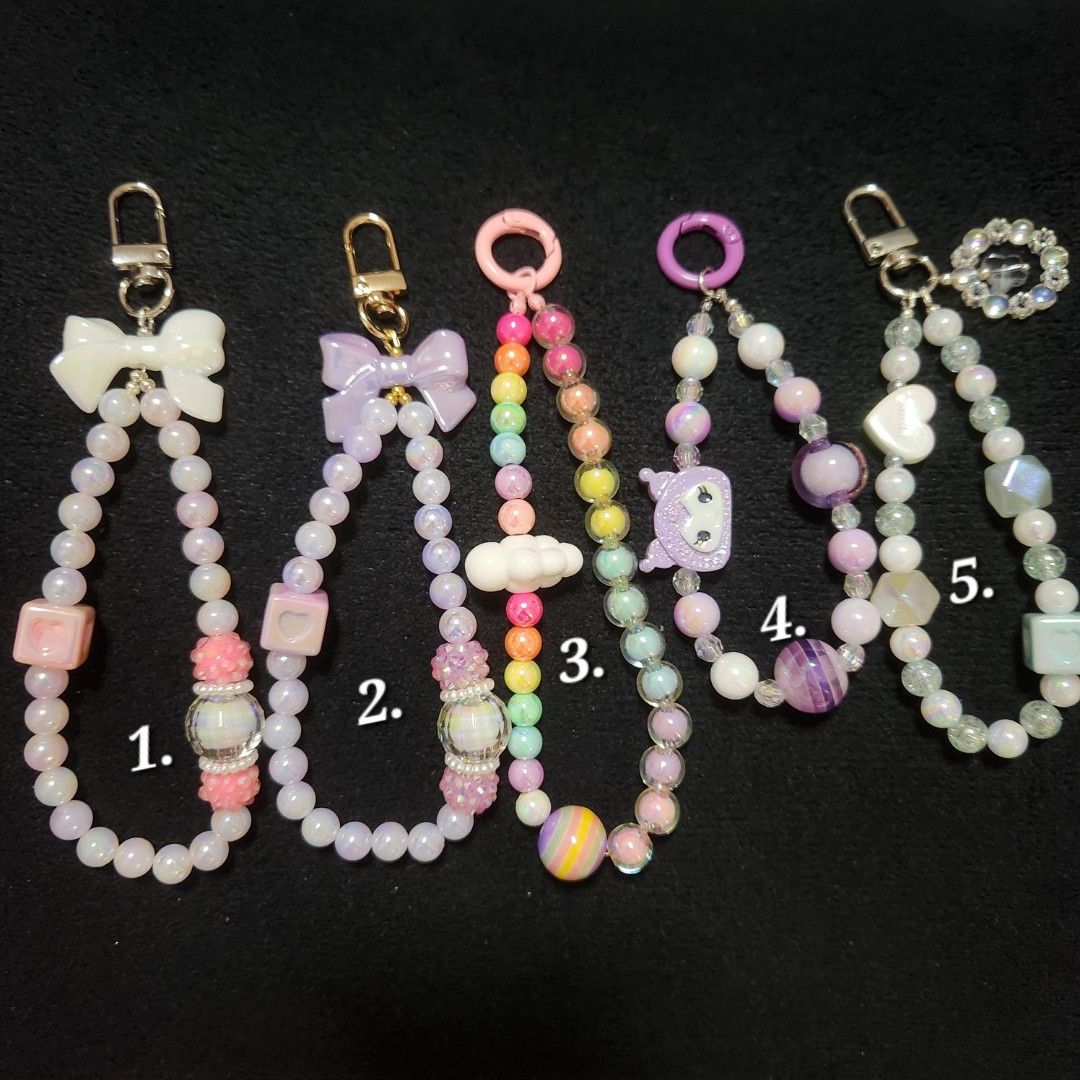 Handmade kuromi sweet/ rainbow keychain/handphone/bag charm, Hobbies ...