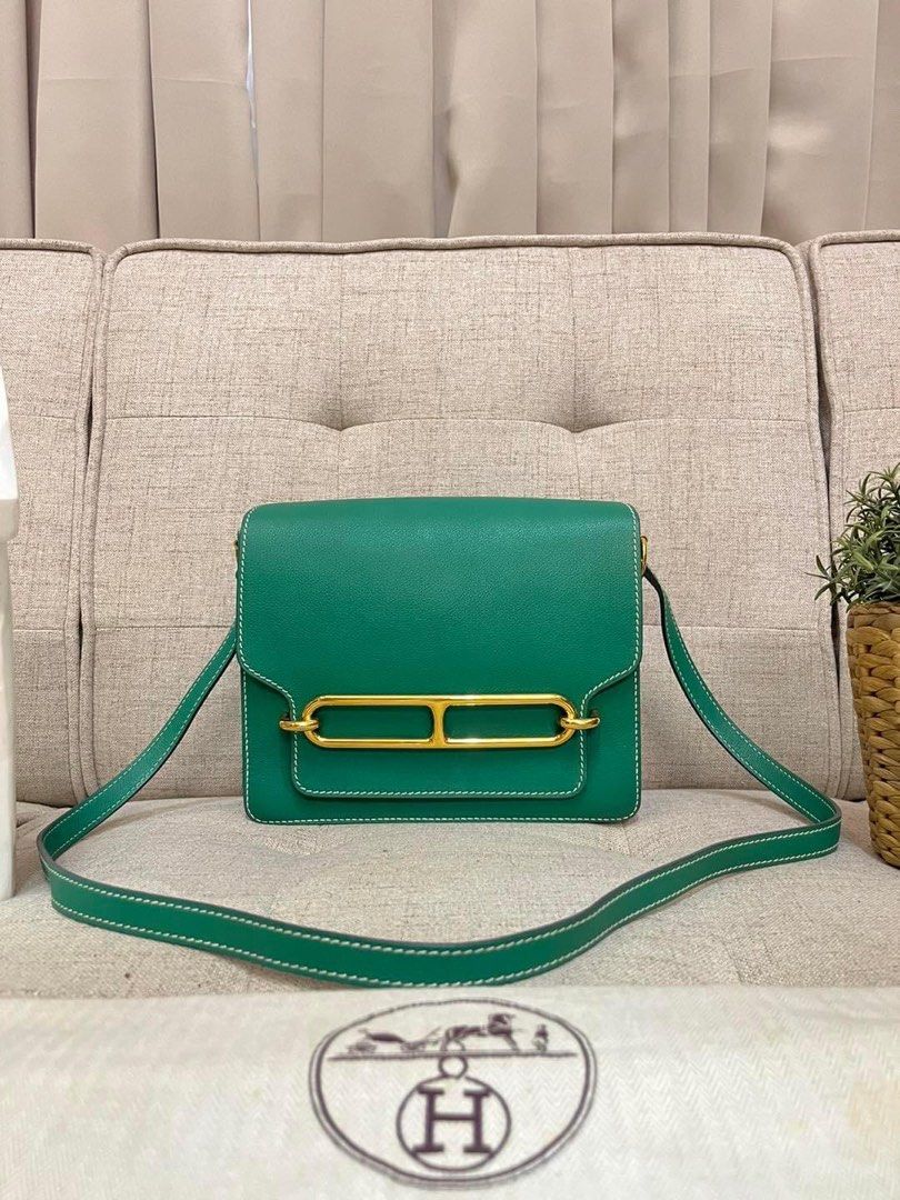 Hermes Roulis 23 Evergrain Green Stamp A 2017, Luxury, Bags & Wallets ...