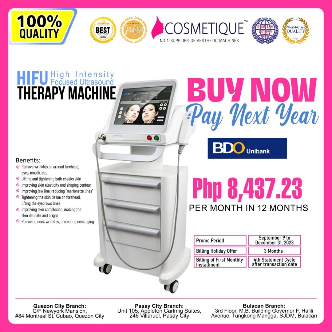 HIFU Theraphy Machine BDO Buy Now Pay Next Year Promo, Beauty ...