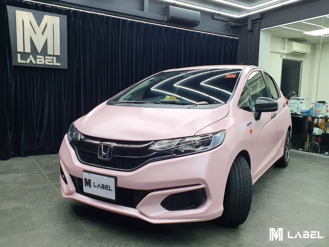 Honda Fit Full Vinyl Wrap - Satin Metallic Sakura Pink, Car Accessories ...
