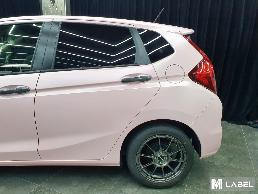 Honda Fit Full Vinyl Wrap - Satin Metallic Sakura Pink, Car Accessories ...