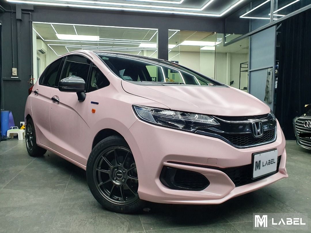 Honda Fit Full Vinyl Wrap - Satin Metallic Sakura Pink, Car Accessories ...