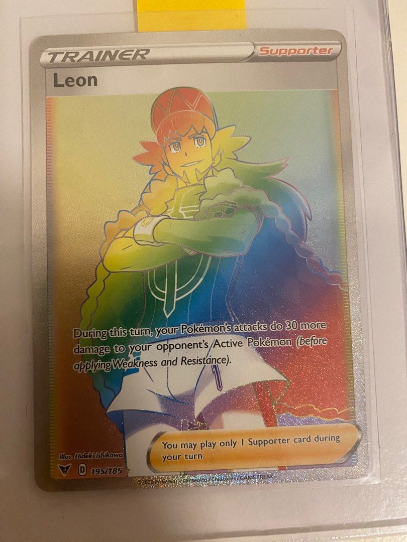 Hyper rare Leon Trainer Card, Hobbies & Toys, Toys & Games on Carousell