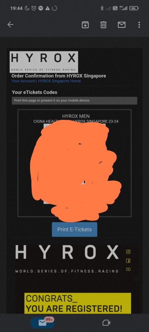 Hyrox men's ticket, Tickets & Vouchers, Event Tickets on Carousell