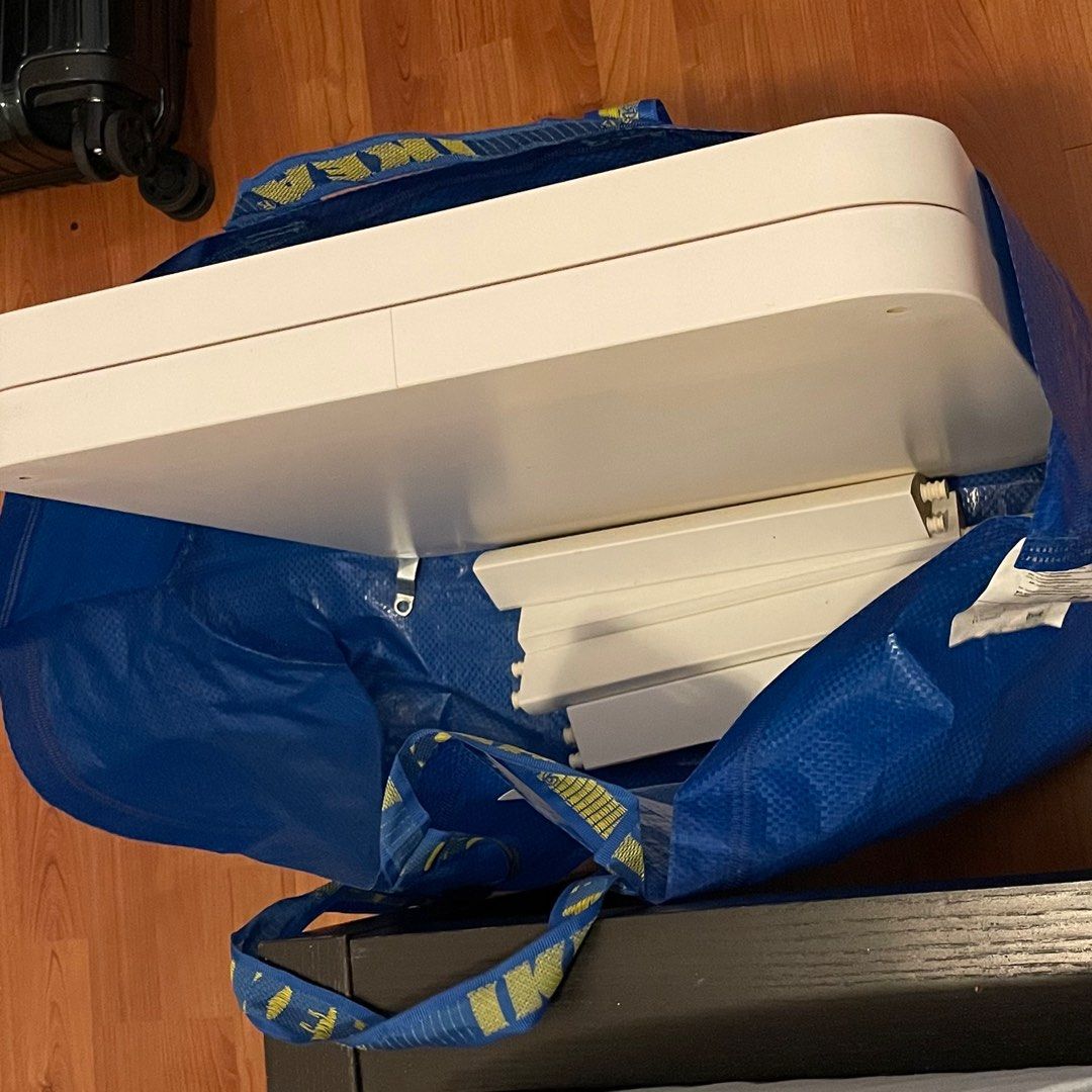 Ikea Tingby, side table on castors, white, 傢俬＆家居, 傢俬, 床架及床褥 - Carousell