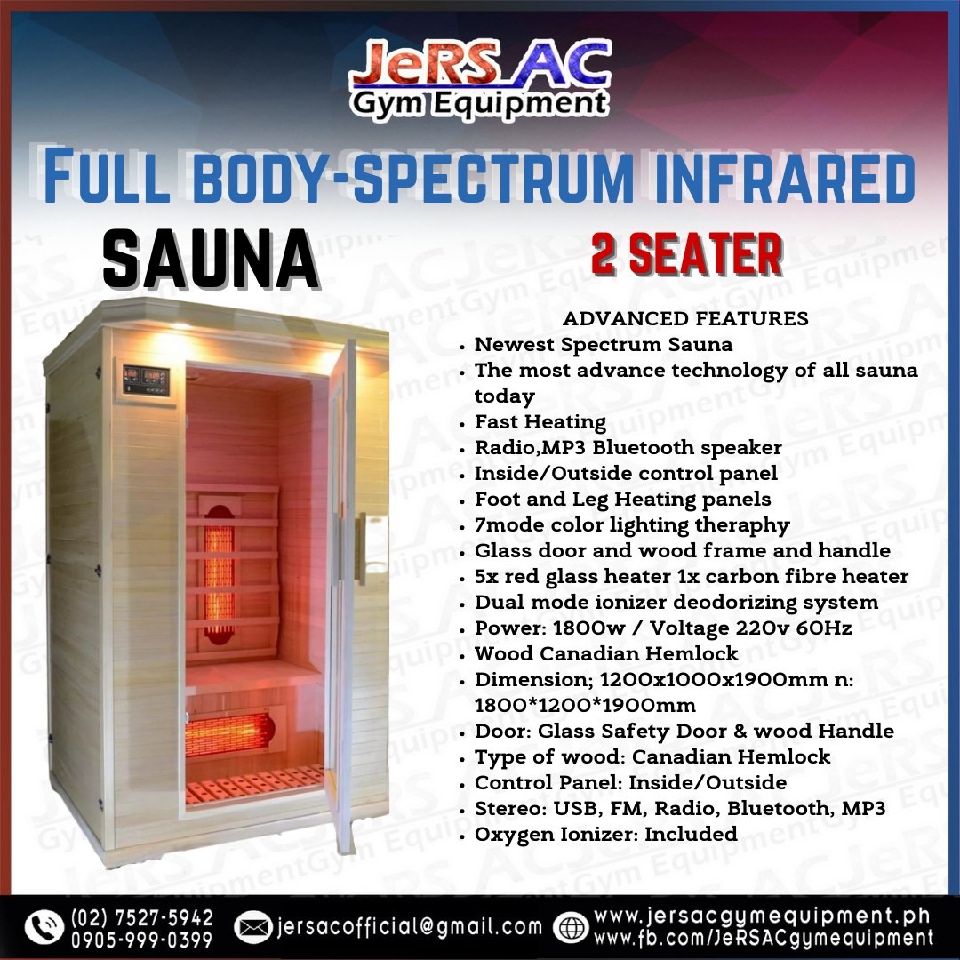 Infrared Dry Sauna Room with - 2 seaters Exercise Gym Equipment, Sports ...