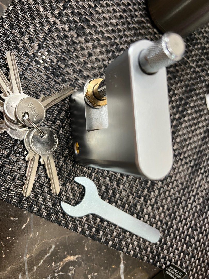 Iron gate lock secured on gate without chain, Furniture & Home Living ...