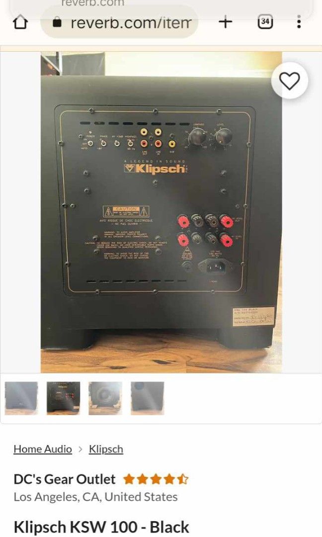 Klipsch Powered Subwoofer, Audio, Soundbars, Speakers & Amplifiers on Carousell