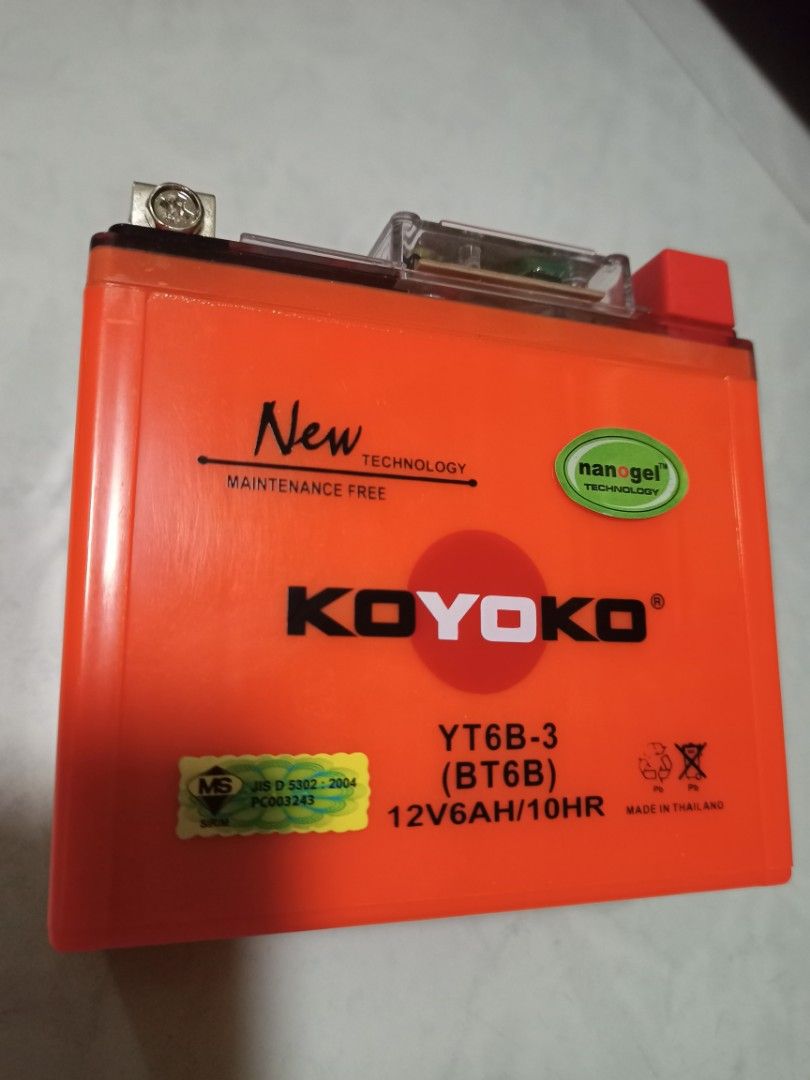 KOYOKO BATTERY YT6B (BT6B) FOR AEROX V1, V2 \ NMAx V1, V2 \ HONDA RS150 ...
