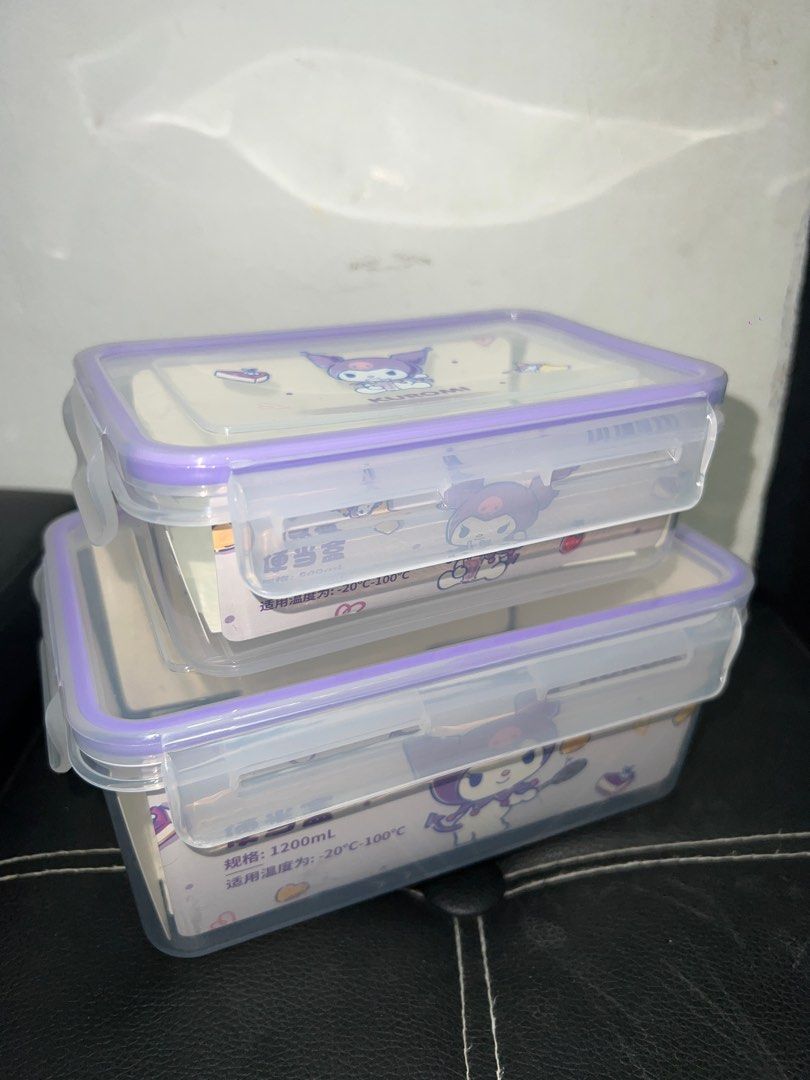 Kuromi Miniso sanrio official food box tupperware, Furniture & Home ...