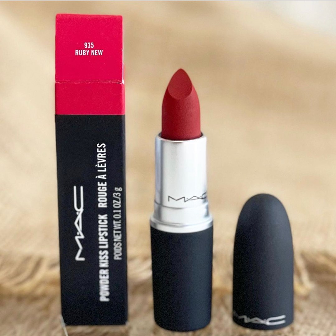 MAC Powderkiss Lipstick (Ruby New), Beauty & Personal Care, Face ...