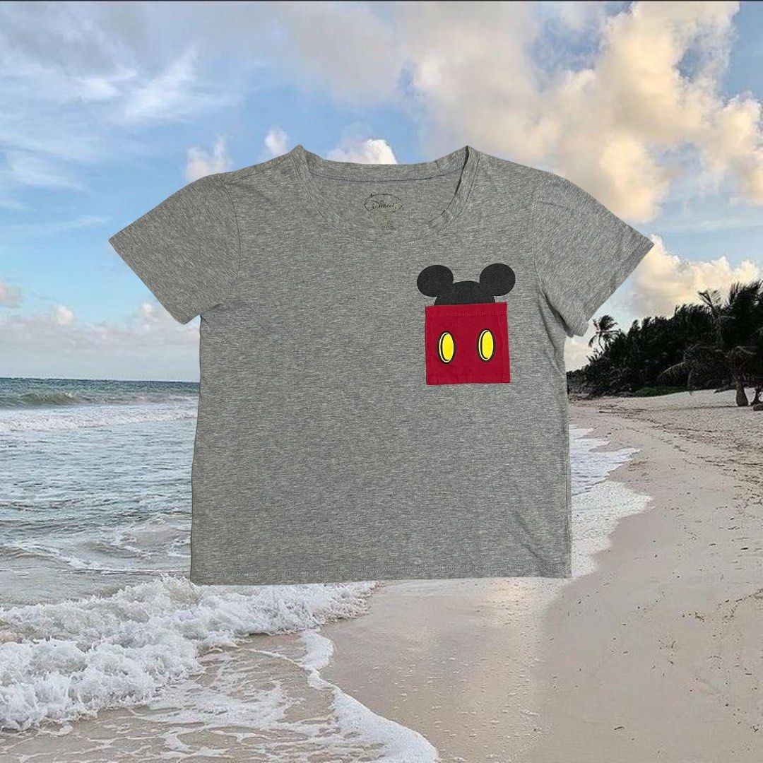 Mickey Mouse Grey Shirt, Babies & Kids, Babies & Kids Fashion on Carousell