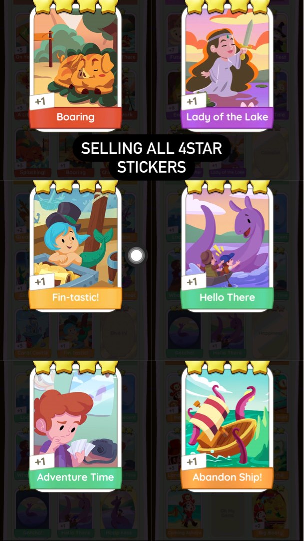 Monopoly 4star Stickers!, Hobbies & Toys, Toys & Games on Carousell