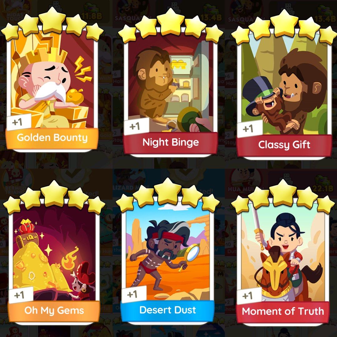 Monopoly Go 5 Star Sticker/Card (Golden Bounty), Hobbies & Toys, Toys ...