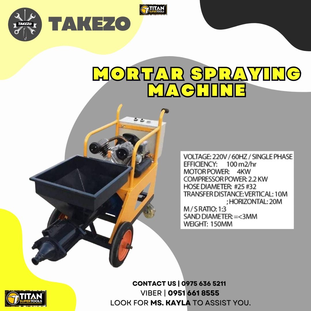 MORTAR SPRAYING MACHINE - SINGLE PHASE, Commercial & Industrial ...