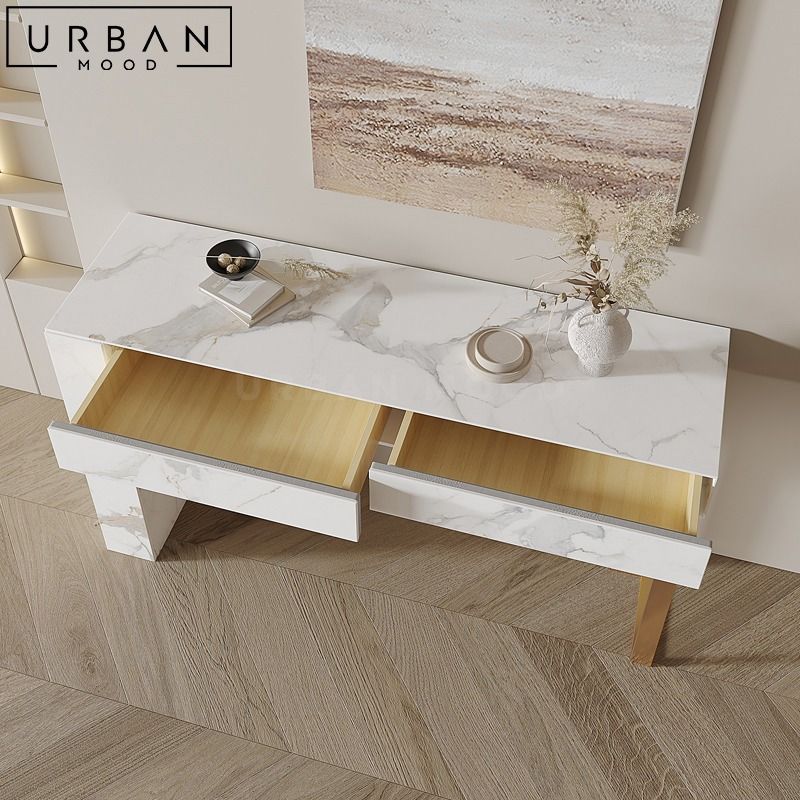 NERA Modern Sintered Stone Console Table, Furniture & Home Living ...