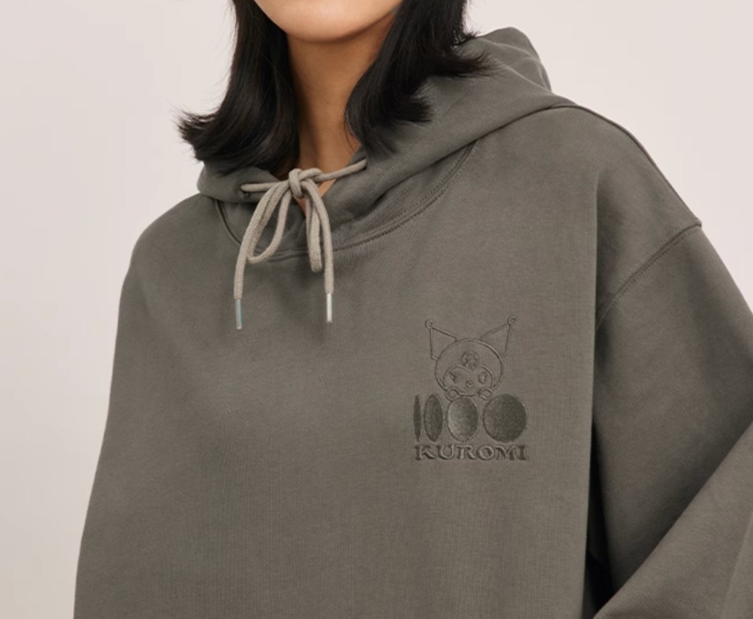 Old Order x Sanrio Kuromi Embroidered Grey Hoodie, Women's Fashion ...