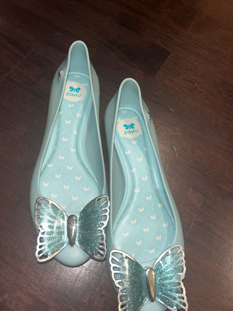 Pastel Blue Butterfly Flats, Women's Fashion, Footwear, Flats on Carousell