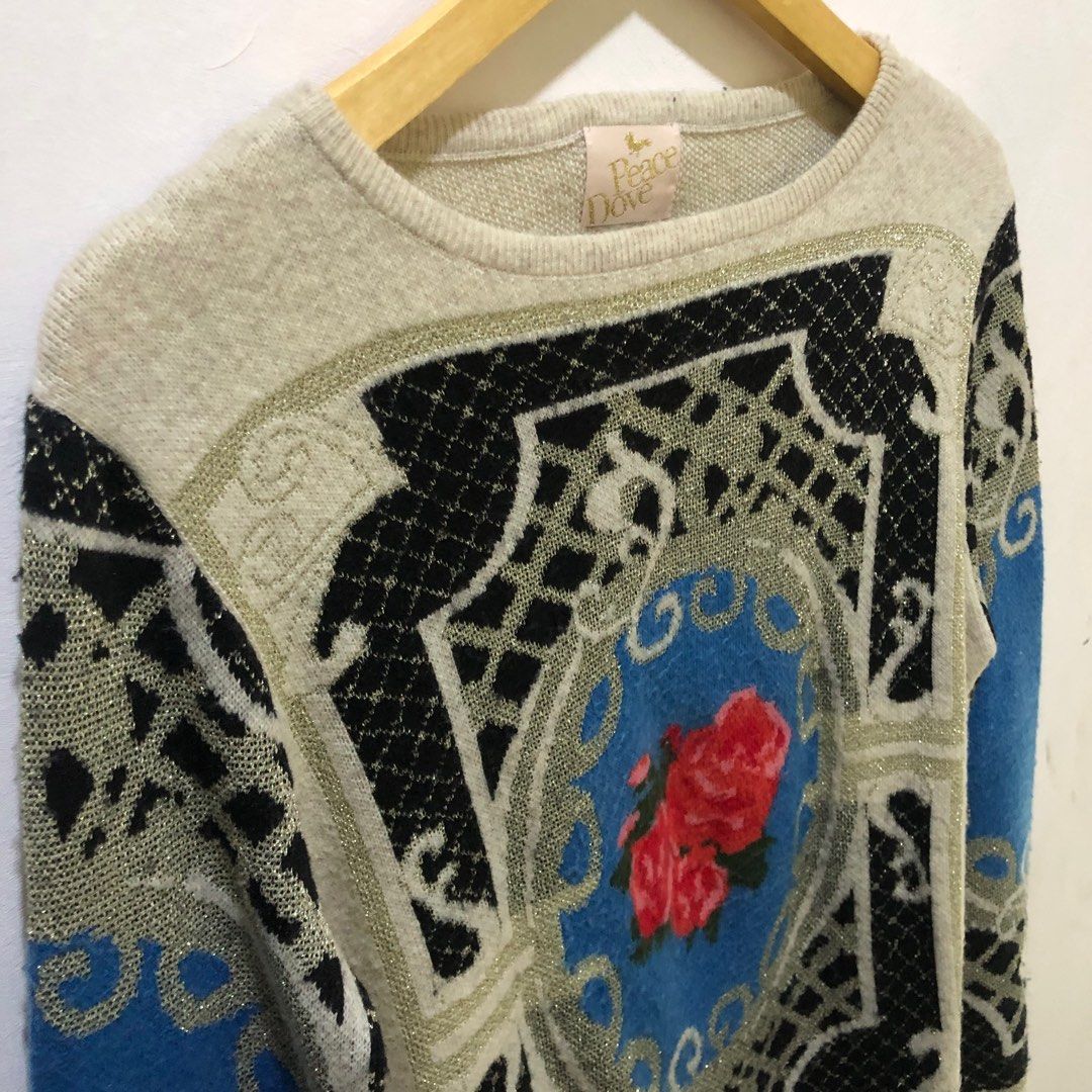 peace dove mozaic sweater, Fesyen Wanita, Pakaian Wanita, Atasan di ...