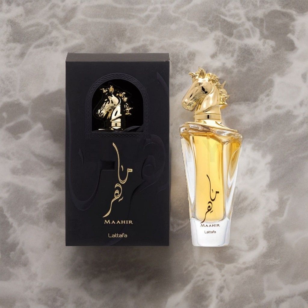 Lattafa Maahir Eau De Parfum Perfume Fragrance Gold Golden Horse Design ...