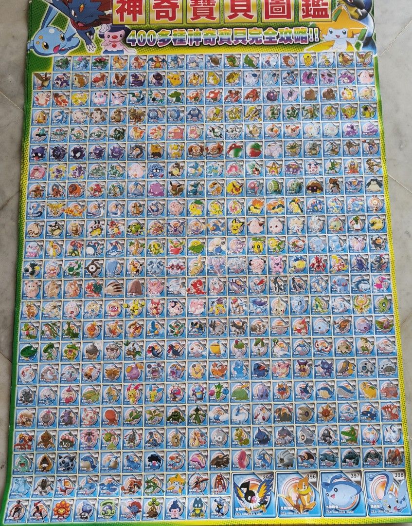 Pokemon chart big Poster 3 x2 feet, Hobbies & Toys, Toys & Games on ...