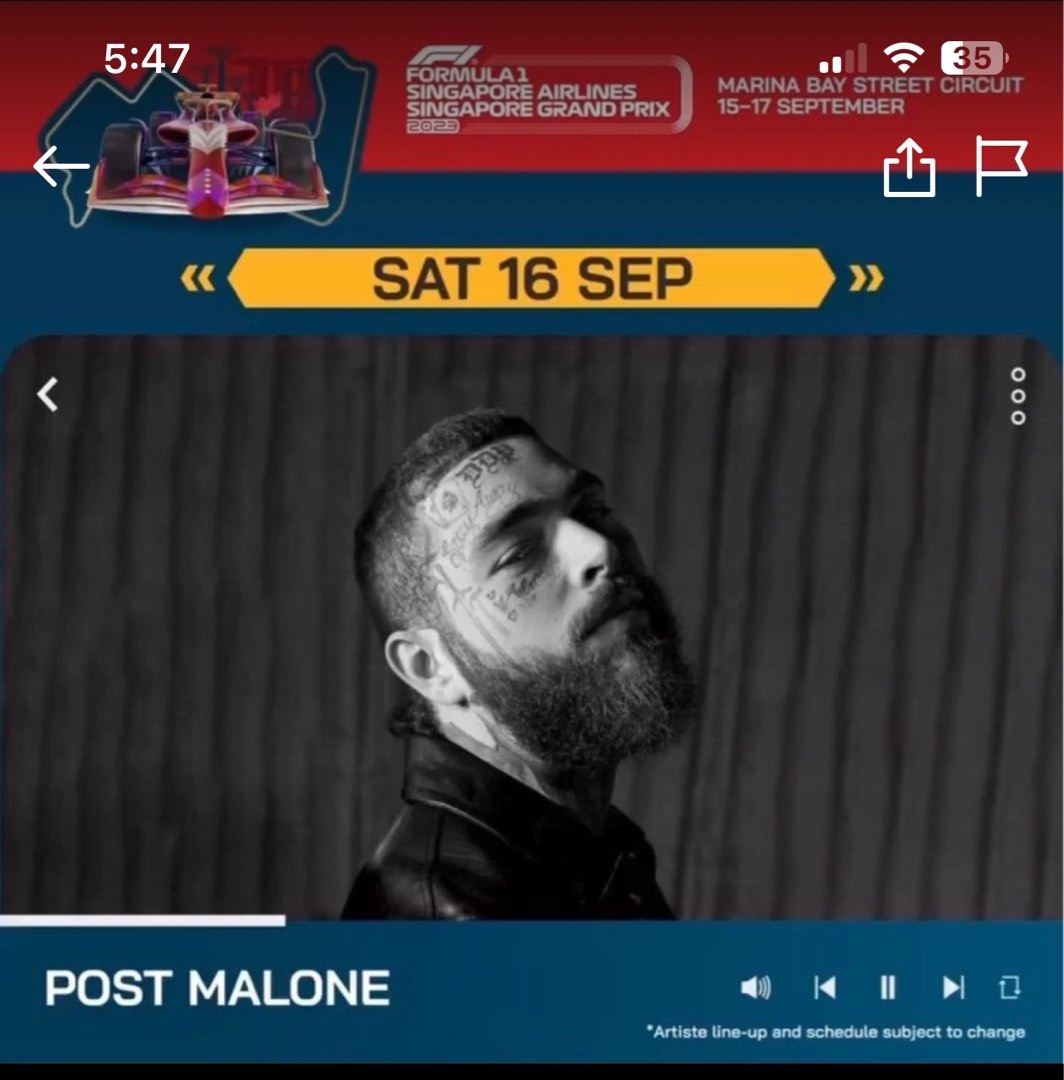 Looking to buy: Post Malone tickets F1 - concert only, Tickets ...