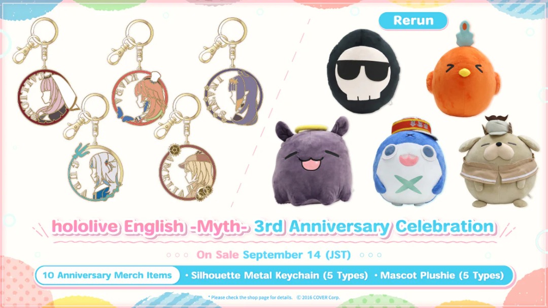 PREORDER Hololive EN 3rd Anniversary Celebration Merchandise Plush ...