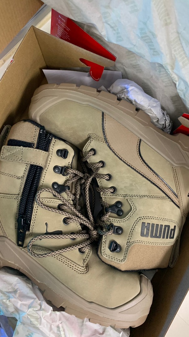 【包SF】PUMA CONQUEST STONE HIGH 纖維頭纖維底高筒安全鞋, 男裝, 鞋, 便服鞋 - Carousell